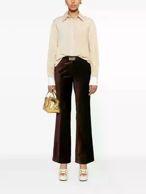 FORTE_FORTE Velvet Straight-leg Trousers - Brown