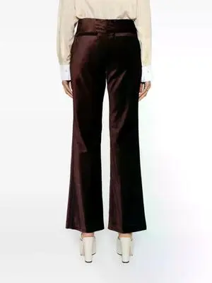 FORTE_FORTE Velvet Straight-leg Trousers - Brown