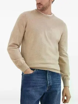 Brunello Cucinelli Crew Neck Cashmere Sweater - Neutrals