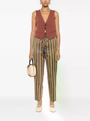 FORTE_FORTE Striped Tapered Trousers - Neutrals