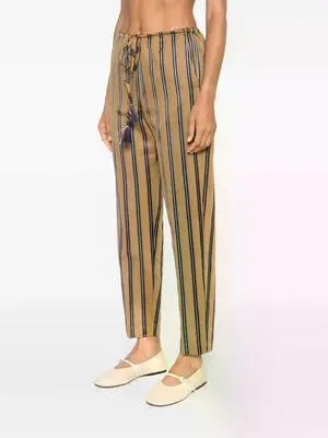 FORTE_FORTE Striped Tapered Trousers - Neutrals