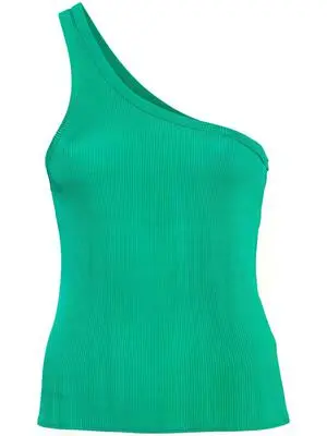 FORTE_FORTE One-shoulder Ribbed-knit Tank Top