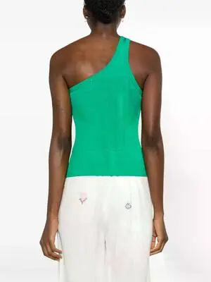 FORTE_FORTE One-shoulder Ribbed-knit Tank Top