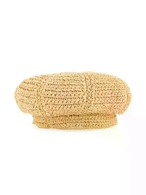 Prada Crochet-knit Raffia Hat - Neutrals