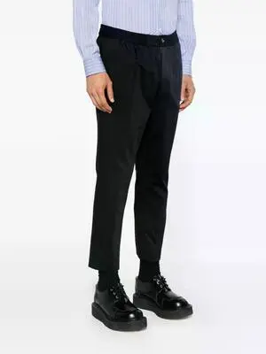 AMI Paris Elasticated-waist Cropped Trousers - Black