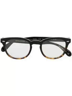 Oliver Spencer Tortoiseshell-effect Round-frame Glasses - Black