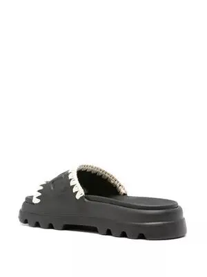 Mou Logo-embossed Slides - Black
