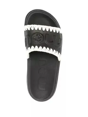 Mou Logo-embossed Slides - Black