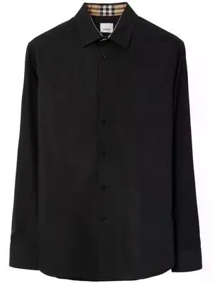 Burberry Logo-embroidered Long-sleeve Shirt