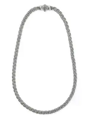 Emanuele Bicocchi Diamond-cut Flat Braided Necklace - Silver