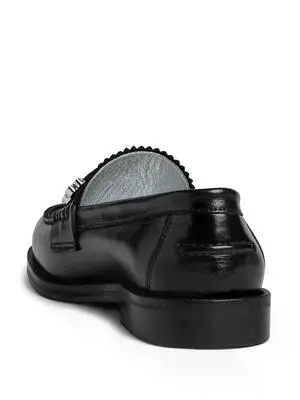 Dsquared2 Logo Plaque Leather Loafers - Black