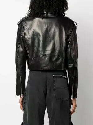 Palm Angels Zip-up Leather Jacket