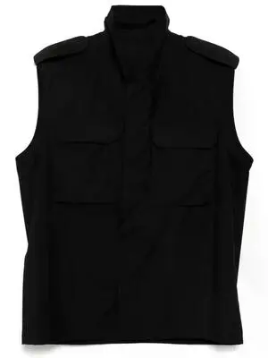 OLLY SHINDER Sleeveless Wool Shirt With Concealed Zip