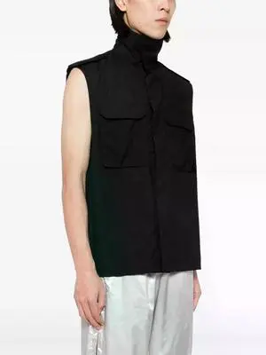 OLLY SHINDER Sleeveless Wool Shirt With Concealed Zip