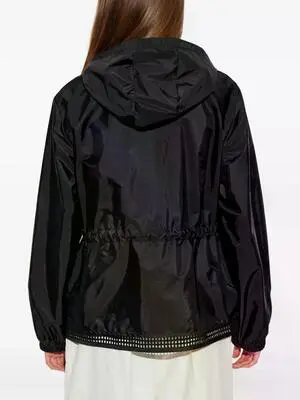Moncler Drawstring Hooded Jacket With Crochet Trim
