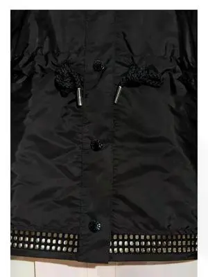 Moncler Drawstring Hooded Jacket With Crochet Trim