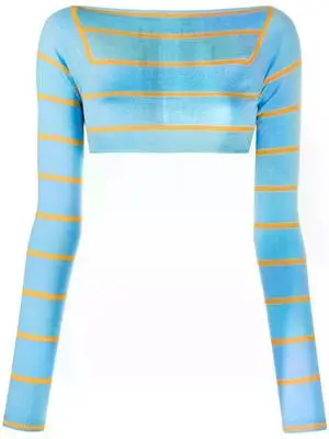 Emilio Pucci Stripe-jacquard Wool Cropped Top