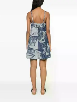 Versace Magazine Denim Minidress
