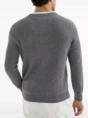 Brunello Cucinelli Ribbed-knit Cashmere Jumper - Grey