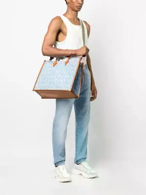 Versace Allover Denim Tote Bag