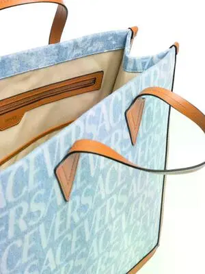 Versace Allover Denim Tote Bag