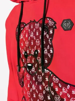 Philipp Plein Teddy Bear Long-sleeve Hoodie - Red