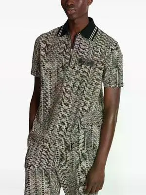 Balmain Pb Labyrinth Jacquard Polo Shirt