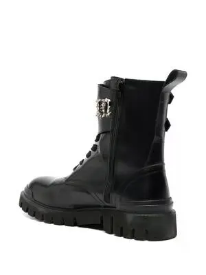 Philipp Plein Gothic Plein Leather Ankle Boots