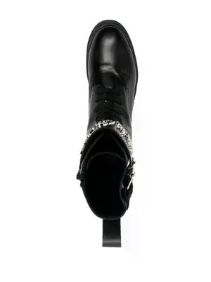 Philipp Plein Gothic Plein Leather Ankle Boots