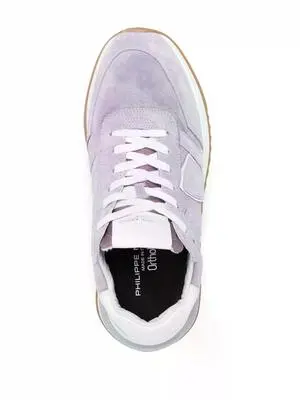 Philippe Model Paris Logo Patch Sneakers - Purple