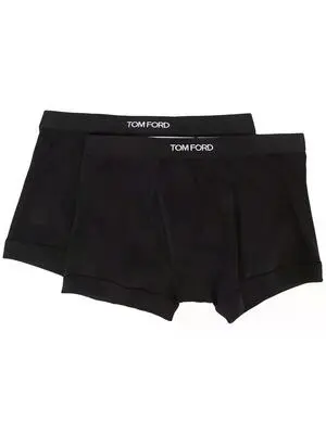 TOM FORD Two-pack Logo Waistband Boxers - Black