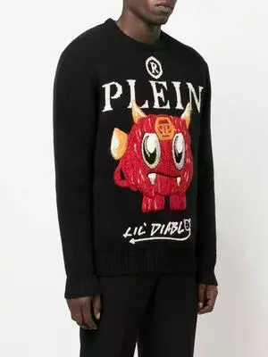 Philipp Plein Embroidered-motif Crew-neck Jumper