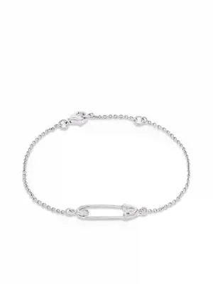TRUE ROCKS Safety Pin Charm Bracelet - Silver