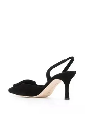 Manolo Blahnik Maysli Buckle Front Pumps - Black