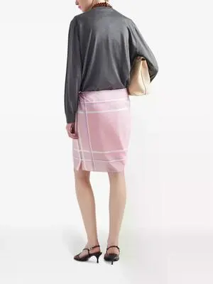Prada Checked Cotton Mini Skirt