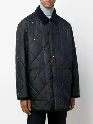 Valentino Garavani Rockstud Diamond-quilted Short Coat