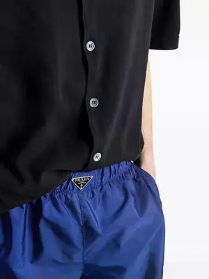Prada Enamel Triangle-logo Swim Shorts