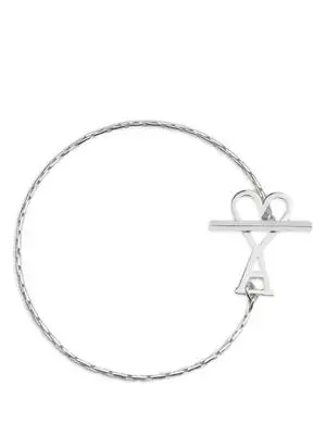 AMI Paris De Coeur Clasp Bracelet In Gold-finish Brass - Silver