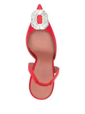 Amina Muaddi 105mm Camelia Pumps