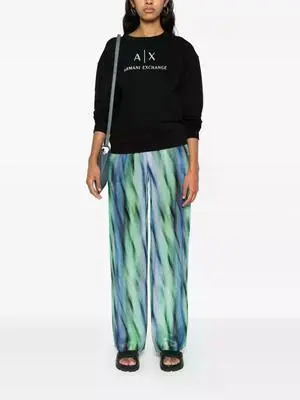 Armani Exchange Abstract-print Lightweight Straight Trousers