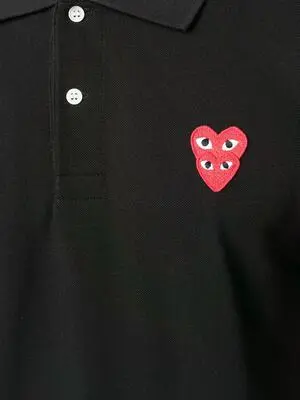 Play Comme Des Garcon Layered Logo Polo Shirt