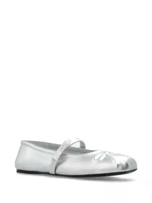 Marni Metallic Ballerina Shoes - Silver