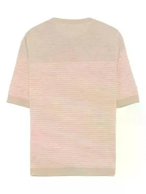 LARDINI Striped T-shirt - Neutrals