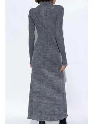 Moncler Logo-patch Wool Maxi Dress