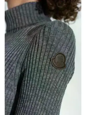 Moncler Logo-patch Wool Maxi Dress