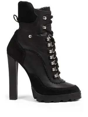 Dsquared2 Round-toe Leather High-heeled Boots