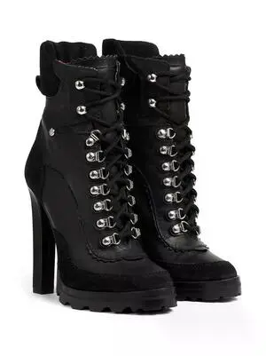 Dsquared2 Round-toe Leather High-heeled Boots
