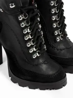 Dsquared2 Round-toe Leather High-heeled Boots