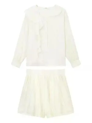 B+AB Ruffle-detail Blouse And Shorts Set