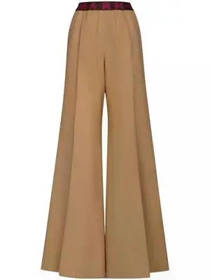 Marni Logo-waistband Wool Flared Trousers